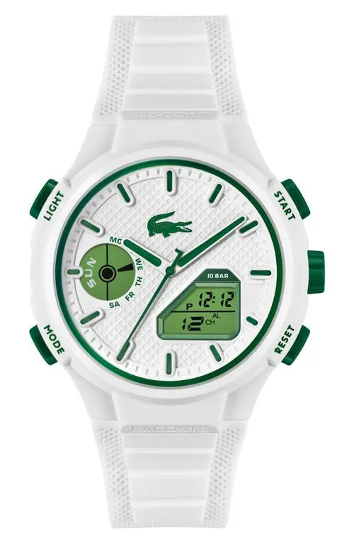 Lacoste Lc33 Silicone Strap Watch - White