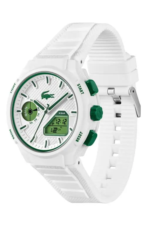 Lacoste Lc33 Silicone Strap Watch - White