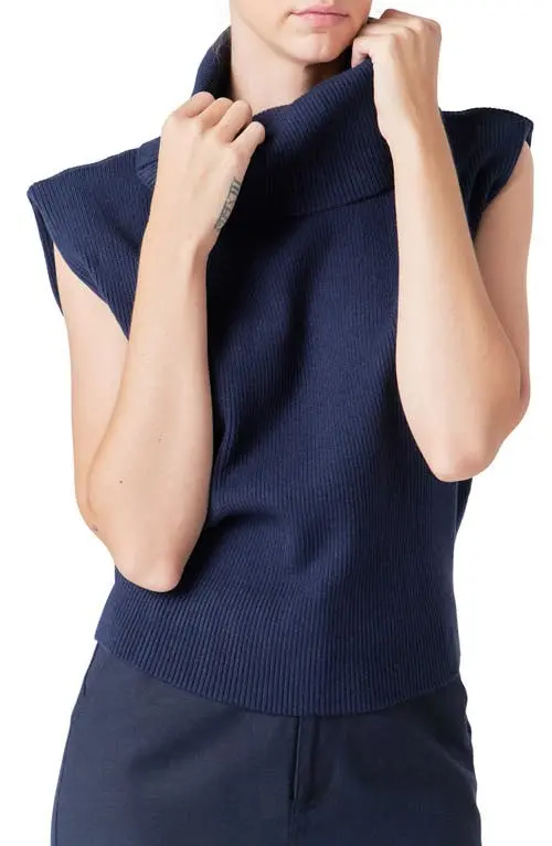 GREY LAB Sleeveless Ribbed Turtleneck Top