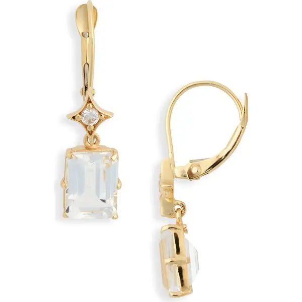 Anzie Jac & Jo Greta White Topaz Drop Earrings - Yellow Gold