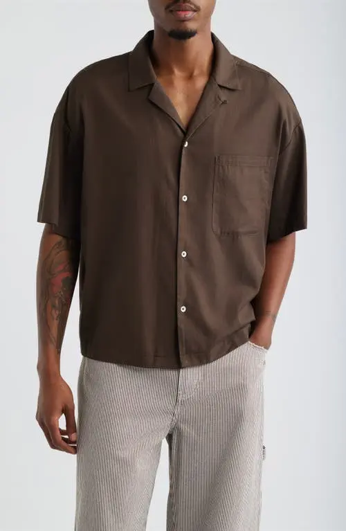 ELWOOD Boxy Camp Shirt - Brown