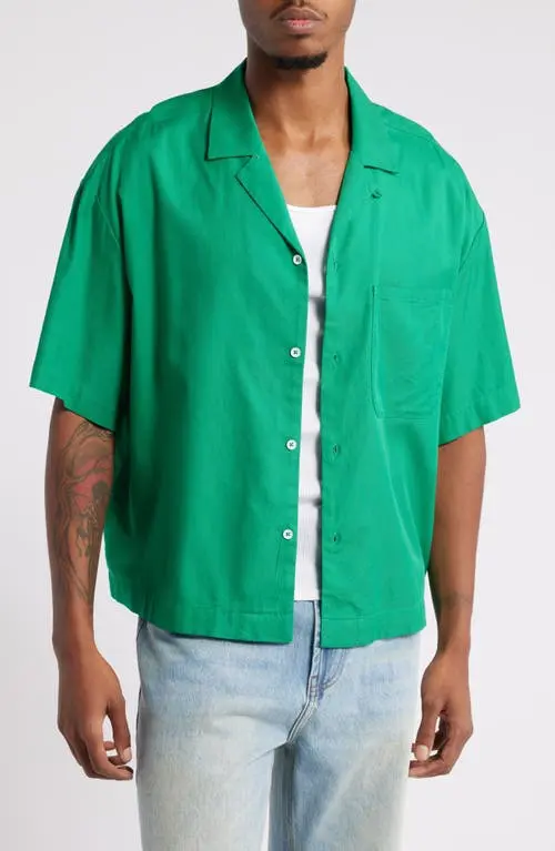 ELWOOD Boxy Camp Shirt - Dark Kelly Green