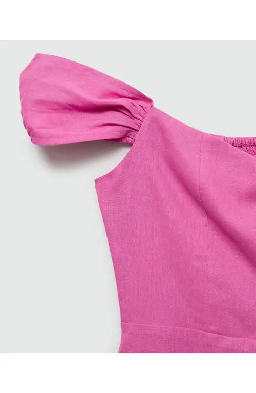Mango Sweetheart Neck Linen Blend Mini Dress In Light Pink - 60% Off |  Editorialist