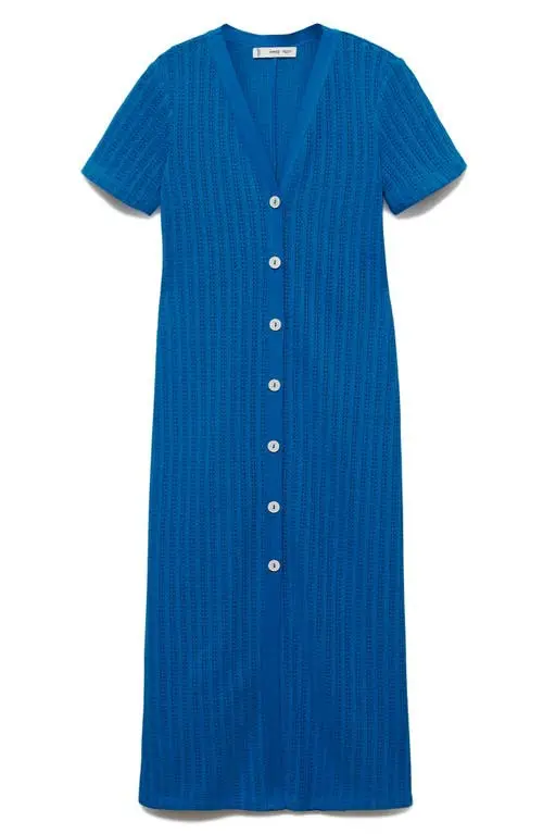 Mango Open Stitch Button-front Knit Dress