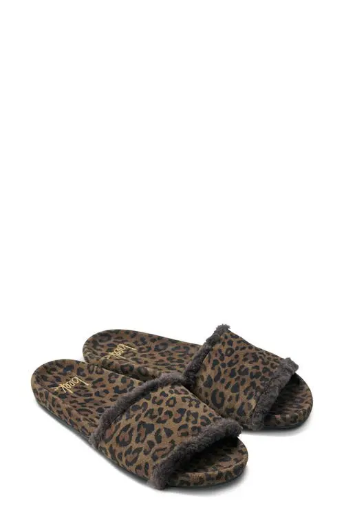 Beek Gallito Genuine Shearling Slide Sandal - Leopard