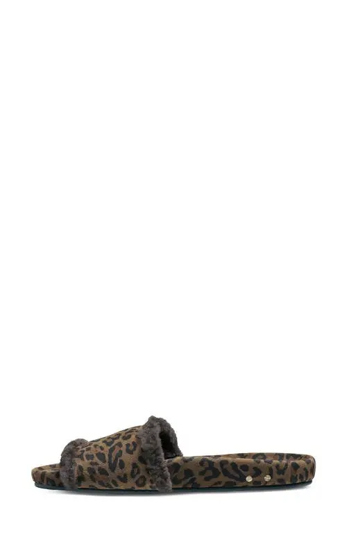 Beek Gallito Genuine Shearling Slide Sandal - Leopard