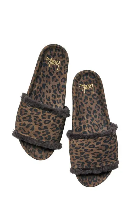 Beek Gallito Genuine Shearling Slide Sandal - Leopard