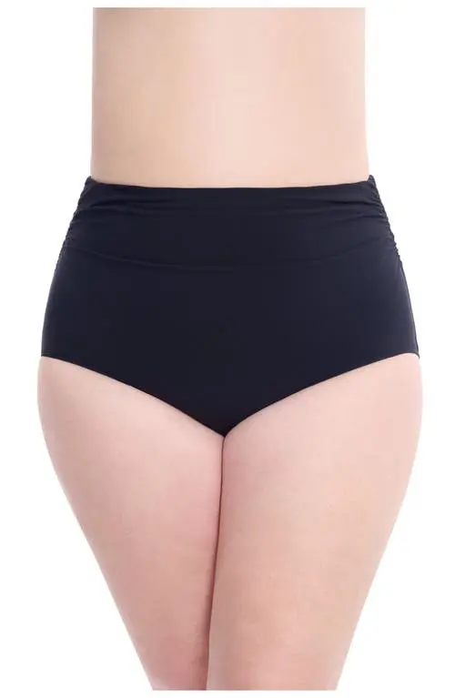 GOTTEX Full Figure High Waist Bikini Bottom - Black