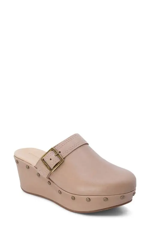 CHOCOLAT BLU Yogi Platform Wedge Mule - Tan Leather