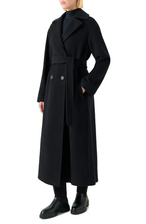 Akris Double-breasted Belted Wool-blend Coat - Black