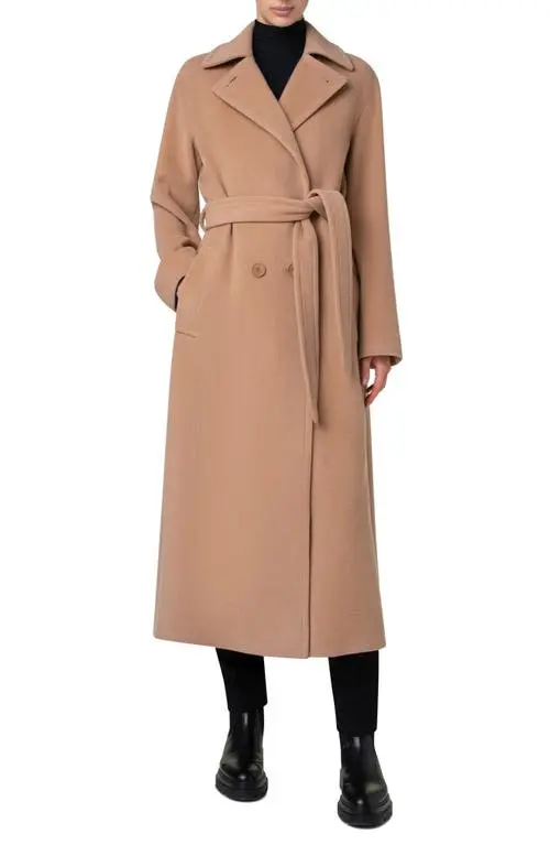 Akris Double-breasted Belted Wool-blend Coat - Malt