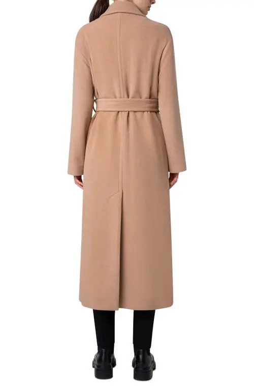 Akris Double-breasted Belted Wool-blend Coat - Malt