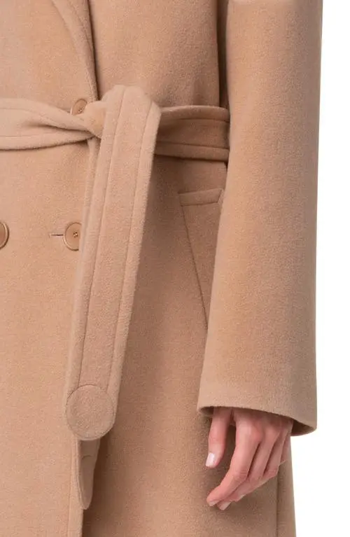 Akris Double-breasted Belted Wool-blend Coat - Malt