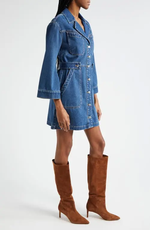 Veronica Beard Mckinley Denim Mini Shirt Dress