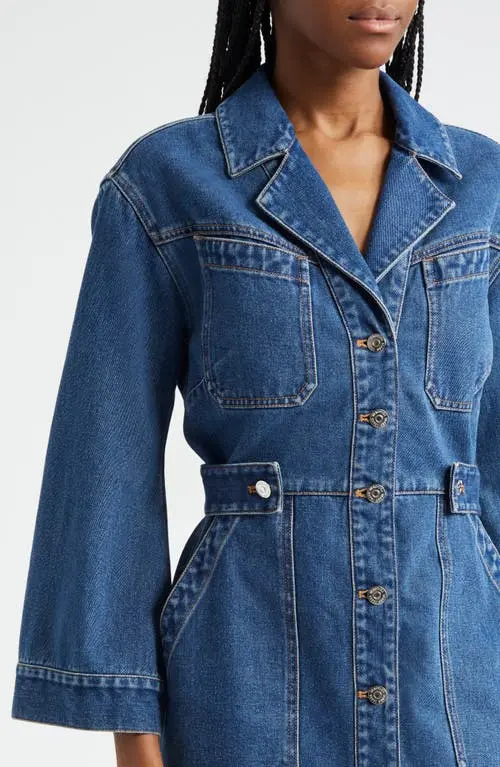 Veronica Beard Mckinley Denim Mini Shirt Dress