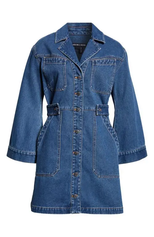 Veronica Beard Mckinley Denim Mini Shirt Dress