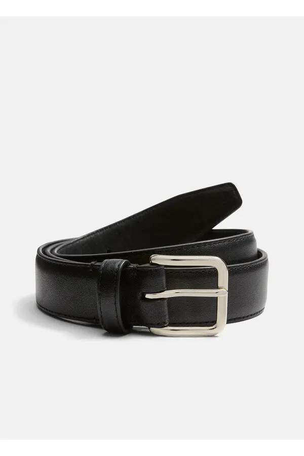 Vince Classic Leather Belt - Black