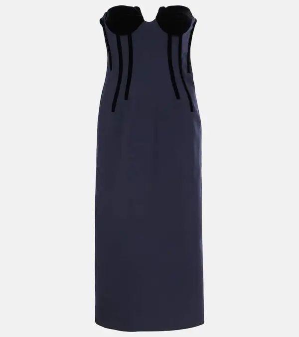 Sportmax Anemone Wool-blend Bustier Midi Dress