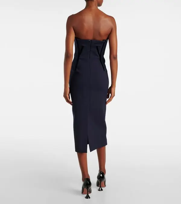 Sportmax Anemone Wool-blend Bustier Midi Dress