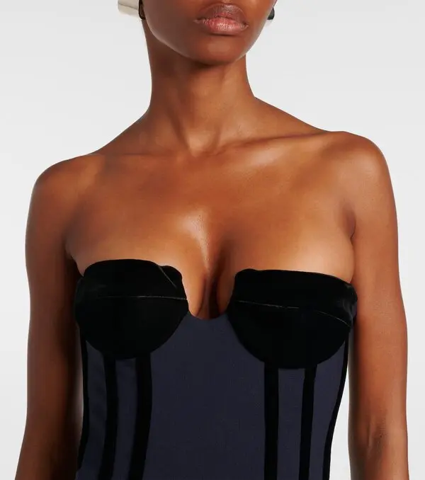 Sportmax Anemone Wool-blend Bustier Midi Dress