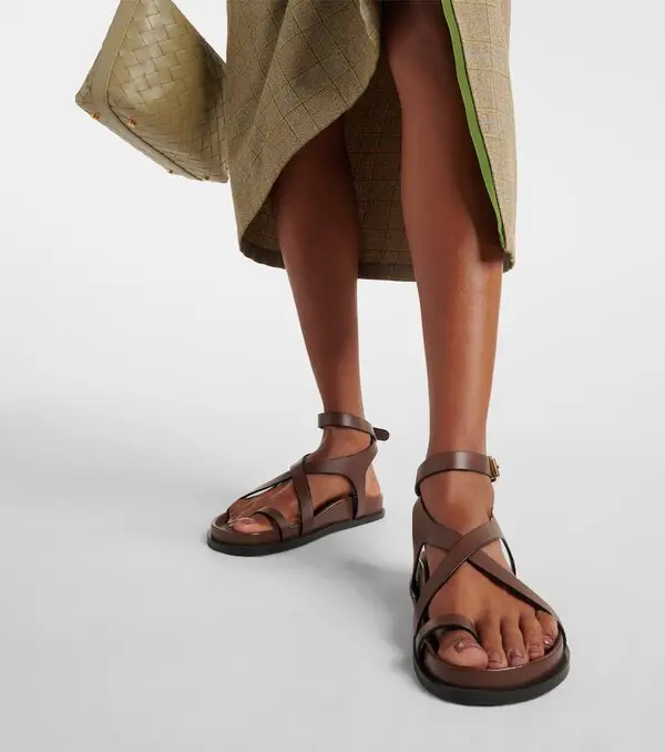 A.emery Jalen Slim Leather Sandals - Brown