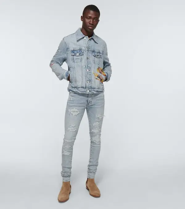 Amiri Playboy Denim Trucker Jacket - Blue