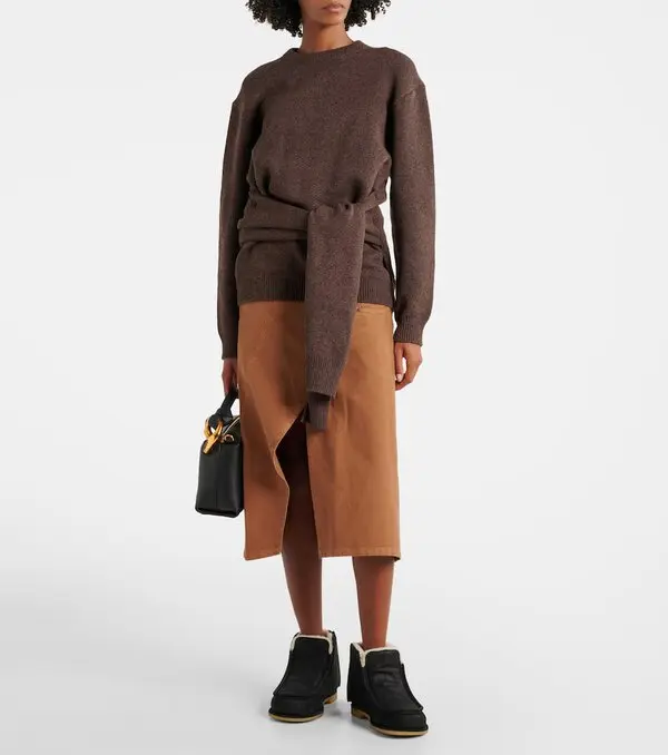 JW Anderson Shearling-lined Leather Ankle Boots