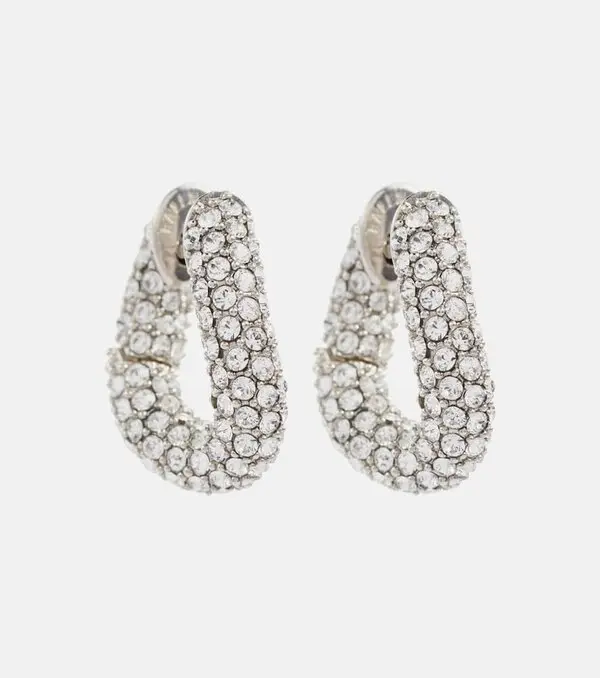 Balenciaga Crystal-embellished Pendant Earrings - Silver