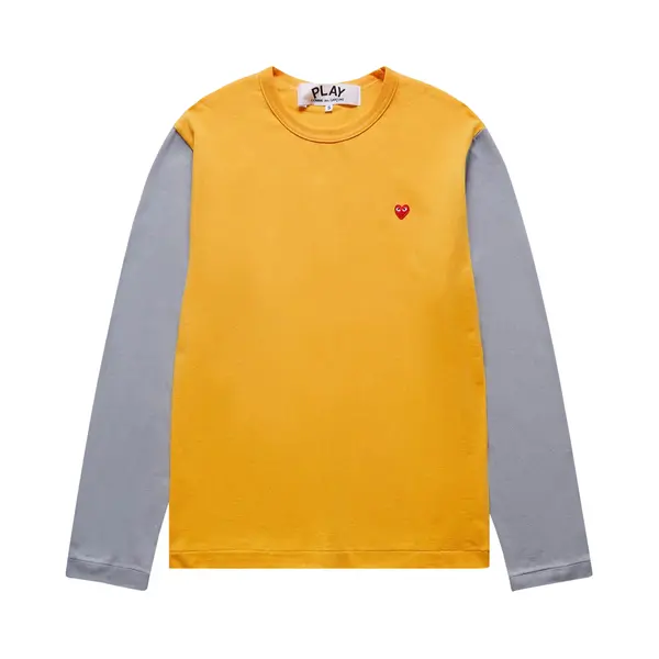 Play Comme Des Garcon Bi-colour T-shirt - Yellow