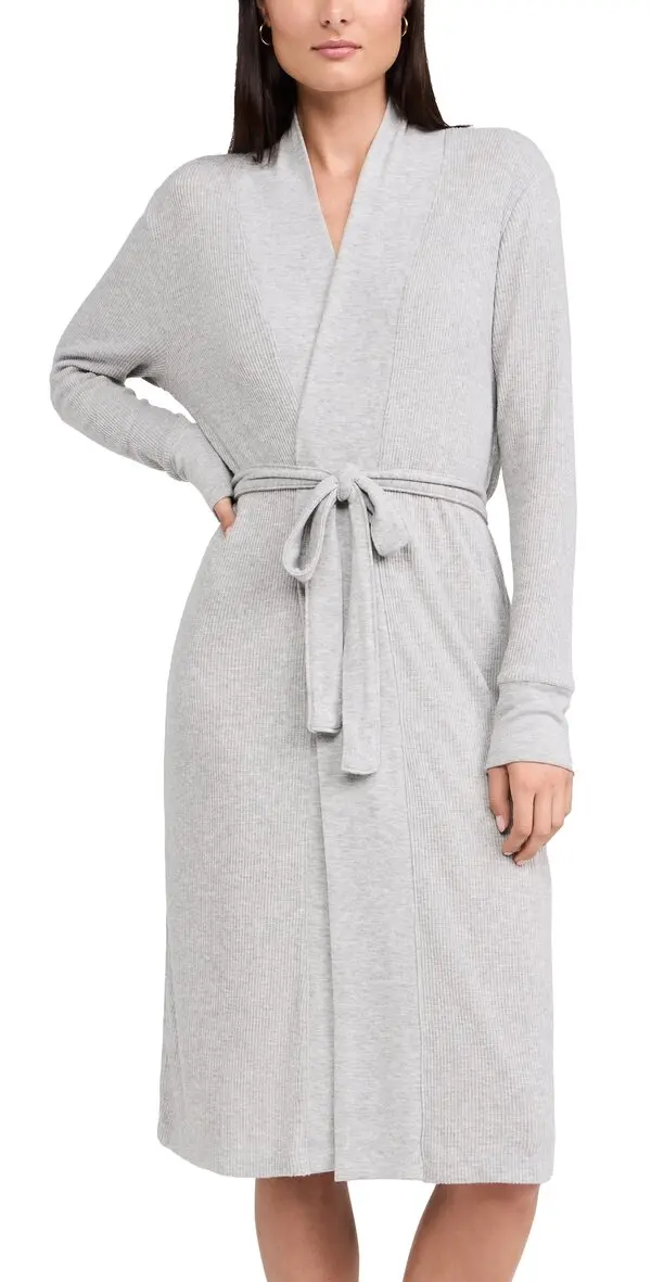 PJ Salvage Textured Essentials Robe - Heather Grey
