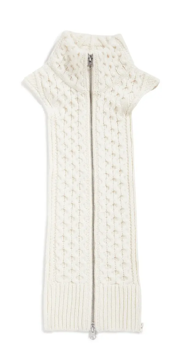 Veronica Beard Cable Knit Zip Up Dickey