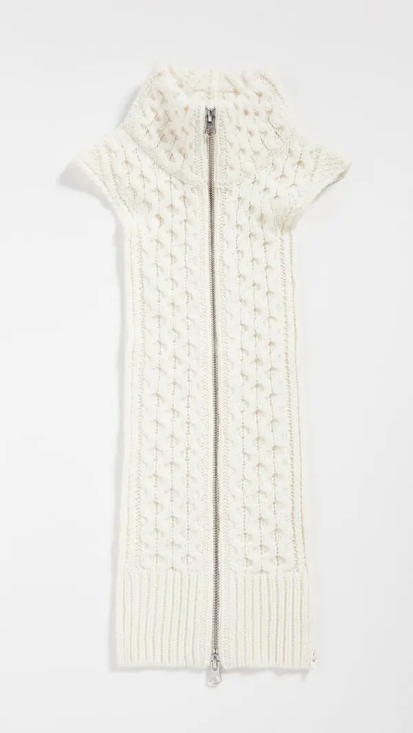 Veronica Beard Cable Knit Zip Up Dickey