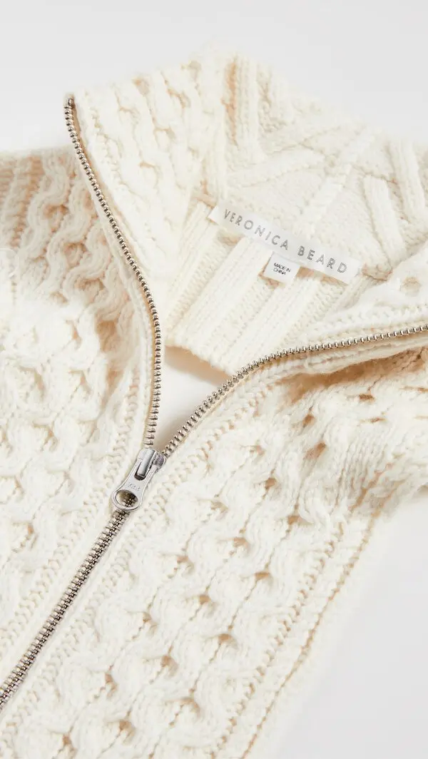 Veronica Beard Cable Knit Zip Up Dickey