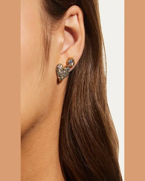 Alexis Bittar Asterales Molten Bezel Stud Earrings - Clear