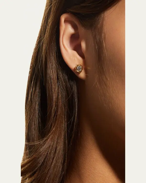 Alexis Bittar Asterales Molten Bezel Stud Earrings - Clear