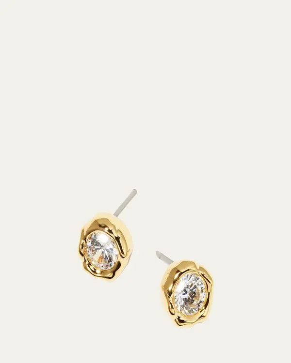 Alexis Bittar Asterales Molten Bezel Stud Earrings - Clear