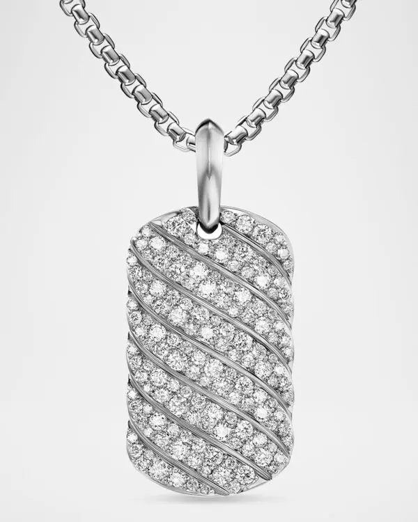 David Yurman Sculpted Cable Tag With Diamonds - Diamond