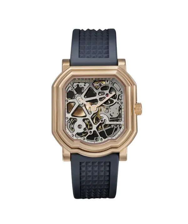 GERALD CHARLES Rose Gold And Rubber Watch - Gray