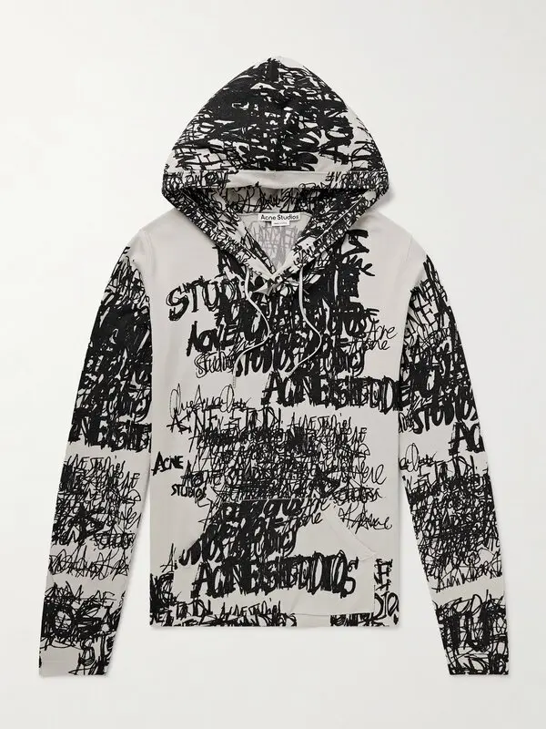 Acne Studios Kews Chaos Printed Jersey Hoodie