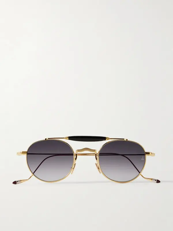 JACQUES MARIE MAGE Dasan Round-frame Sunglasses - Gold