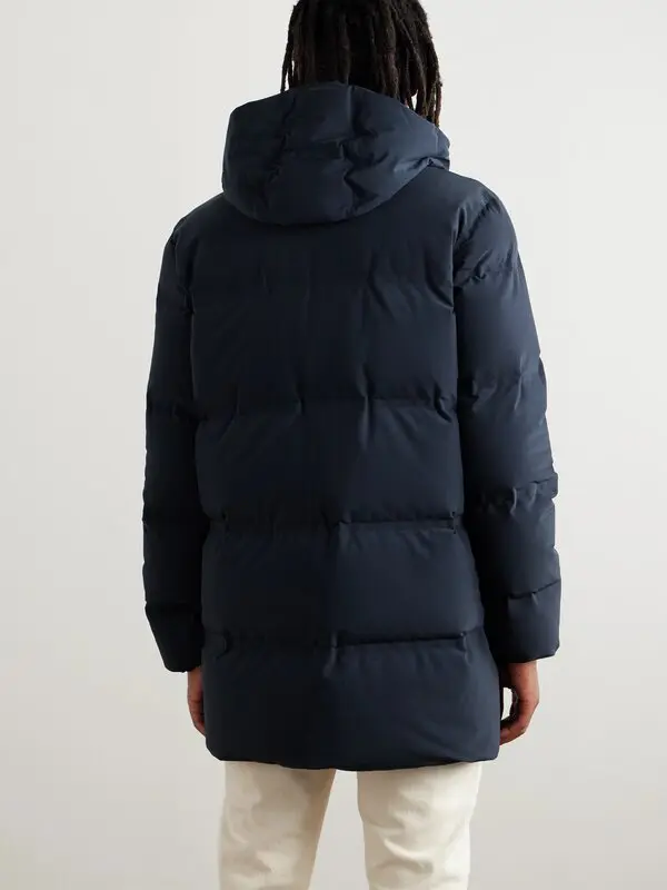Herno Quilted Shell Hooded Down Parka - Blue
