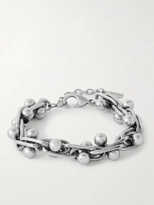 Saint Laurent Tone Chain Bracelet - Silver
