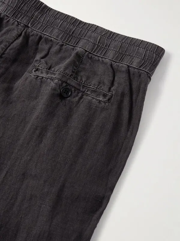 JAMES PERSE Straight-leg Garment-dyed Linen Trousers - Gray