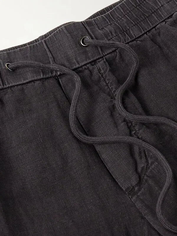 JAMES PERSE Straight-leg Garment-dyed Linen Trousers - Gray