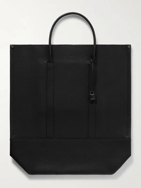 Loro Piana Beam Large Full-grain Leather Tote Bag - Black