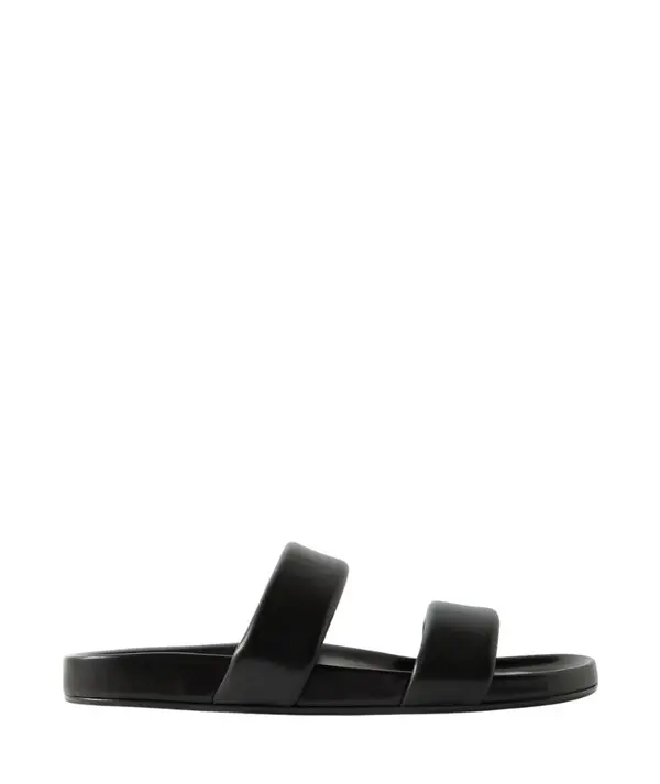 Saint Laurent Nichols Leather Slides - Black