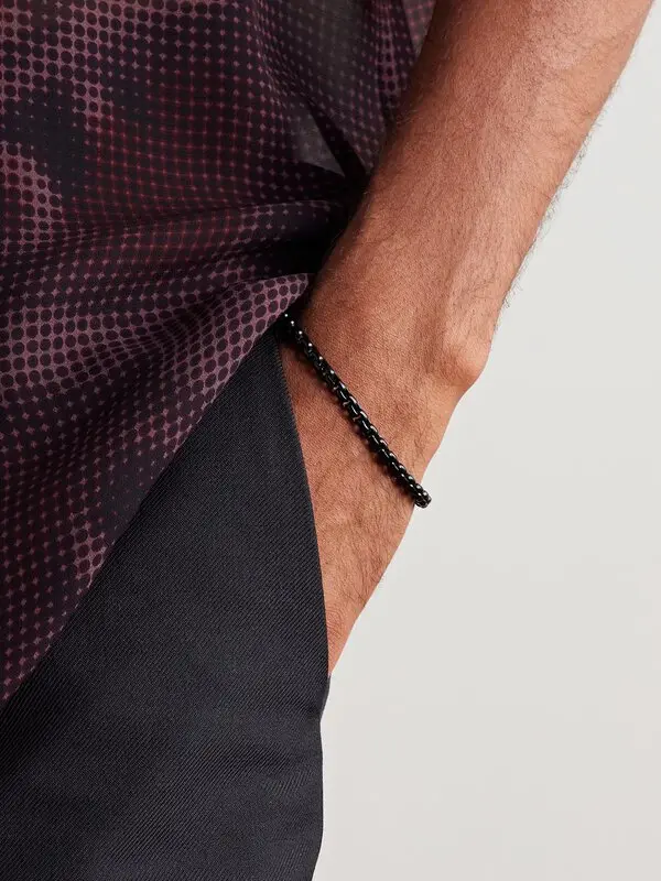 David Yurman Blackened Sterling Silver Chain Bracelet