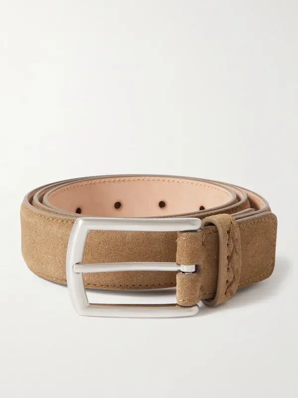 Zegna 3cm Suede Belt - Brown