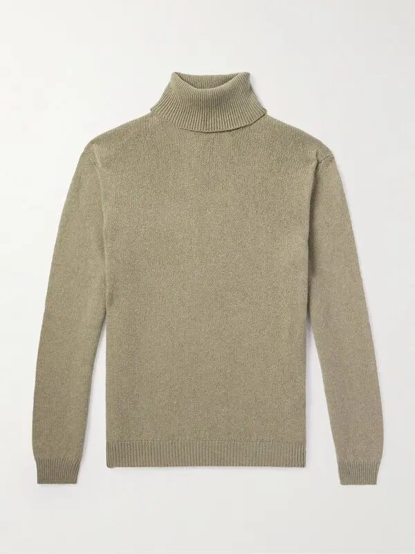 Loro Piana Fobello Cashmere Rollneck Sweater - Green
