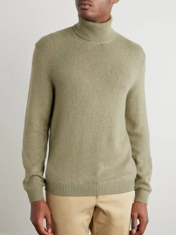 Loro Piana Fobello Cashmere Rollneck Sweater - Green